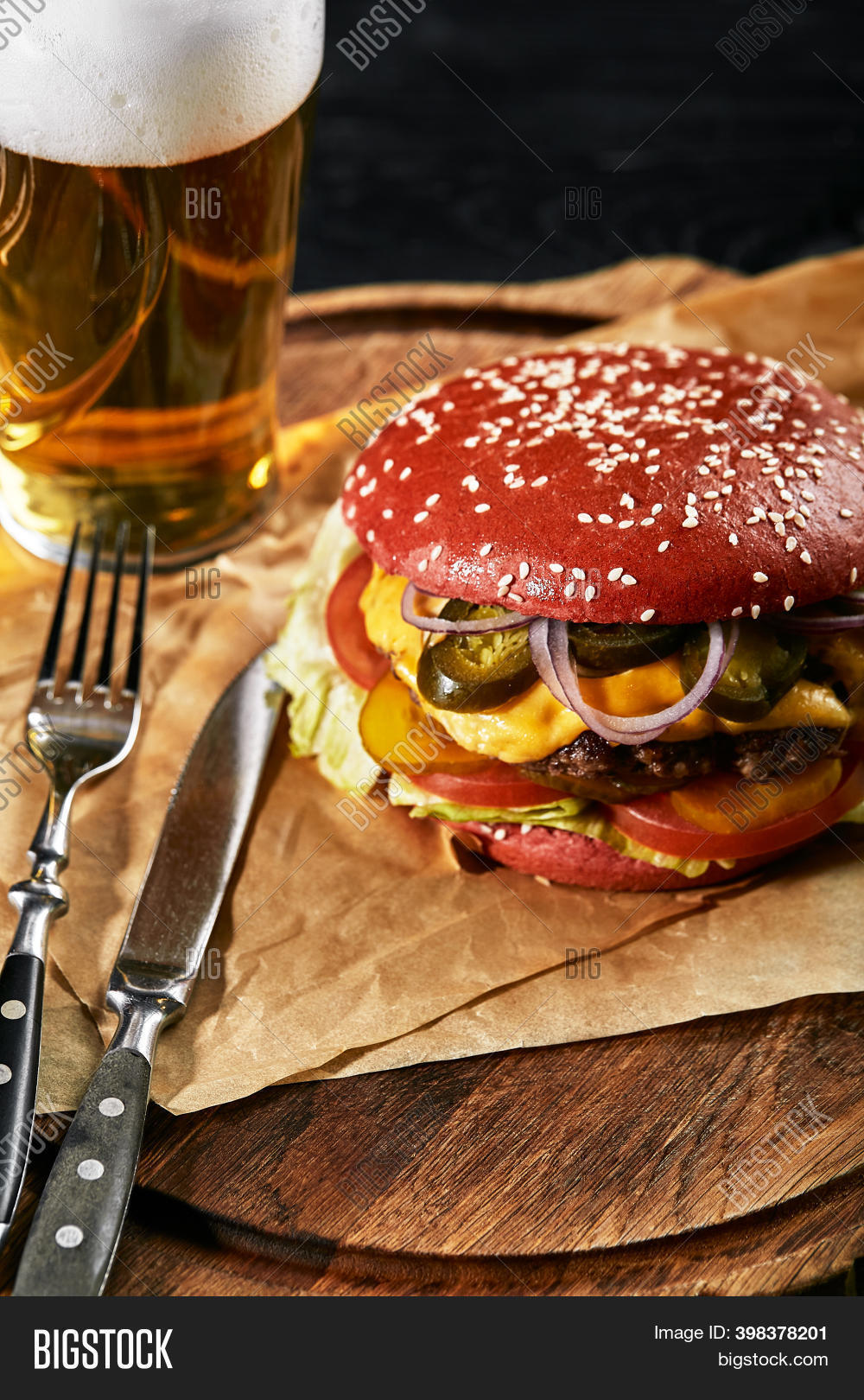 Set Hamburger Beer Image & Photo (Free Trial) | Bigstock