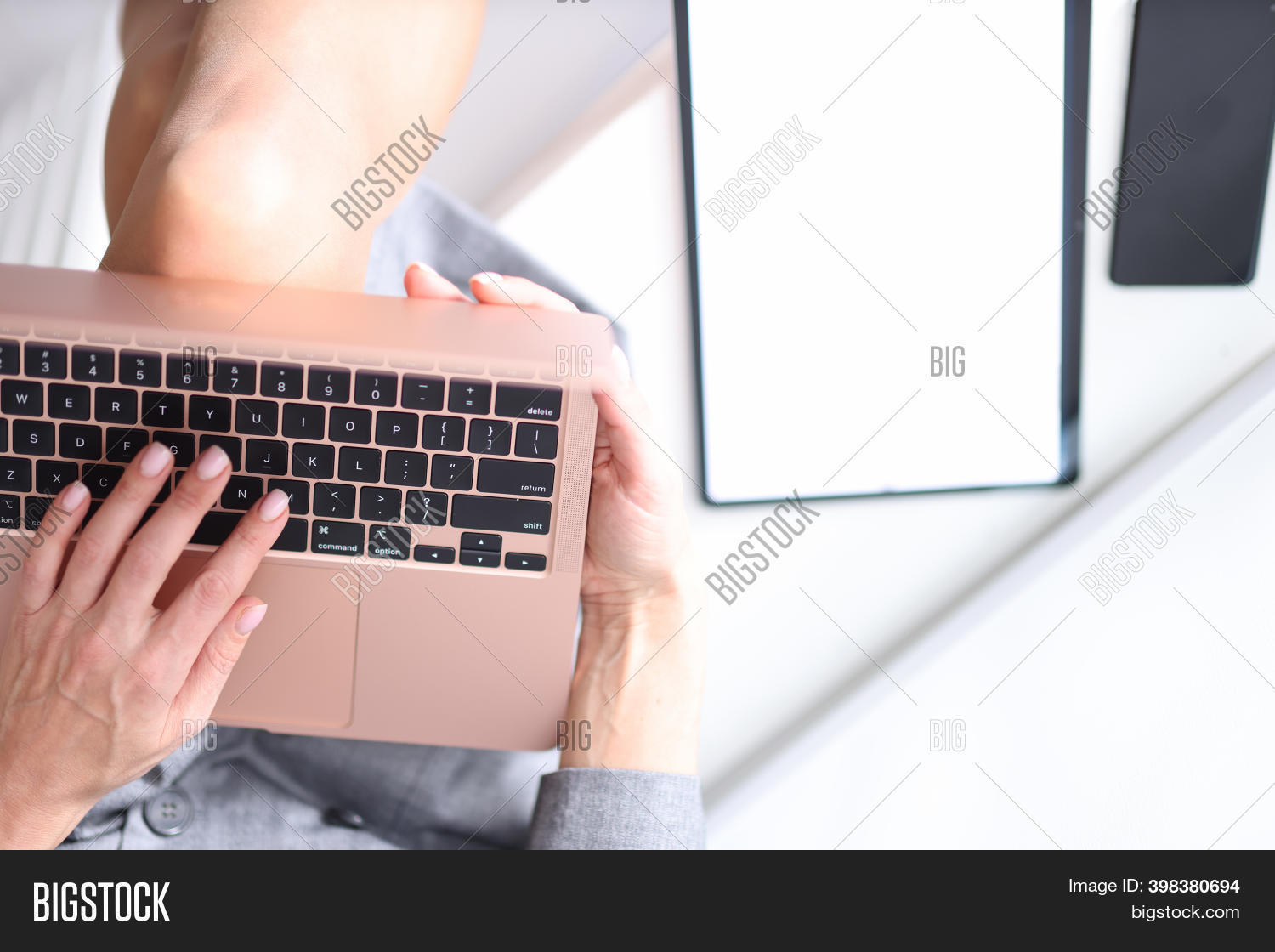 Woman Holding Laptop Image & Photo (Free Trial) | Bigstock