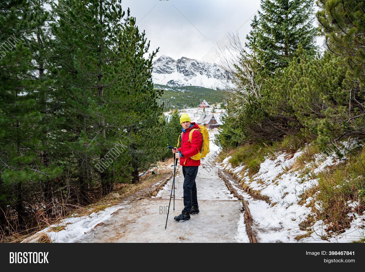 Hiker Red Down Jacket Image & Photo (Free Trial) | Bigstock