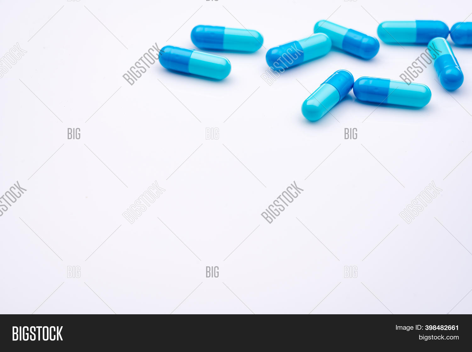 Blue Capsule Pills On Image & Photo (Free Trial) | Bigstock