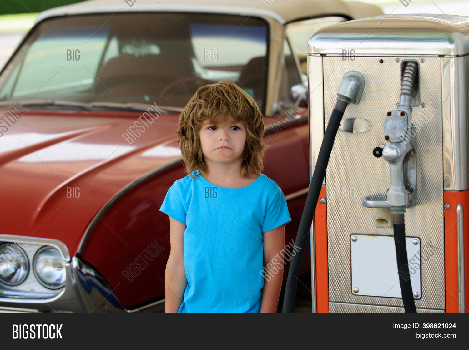 Kid Boy Gas Station. Image & Photo (Free Trial) | Bigstock