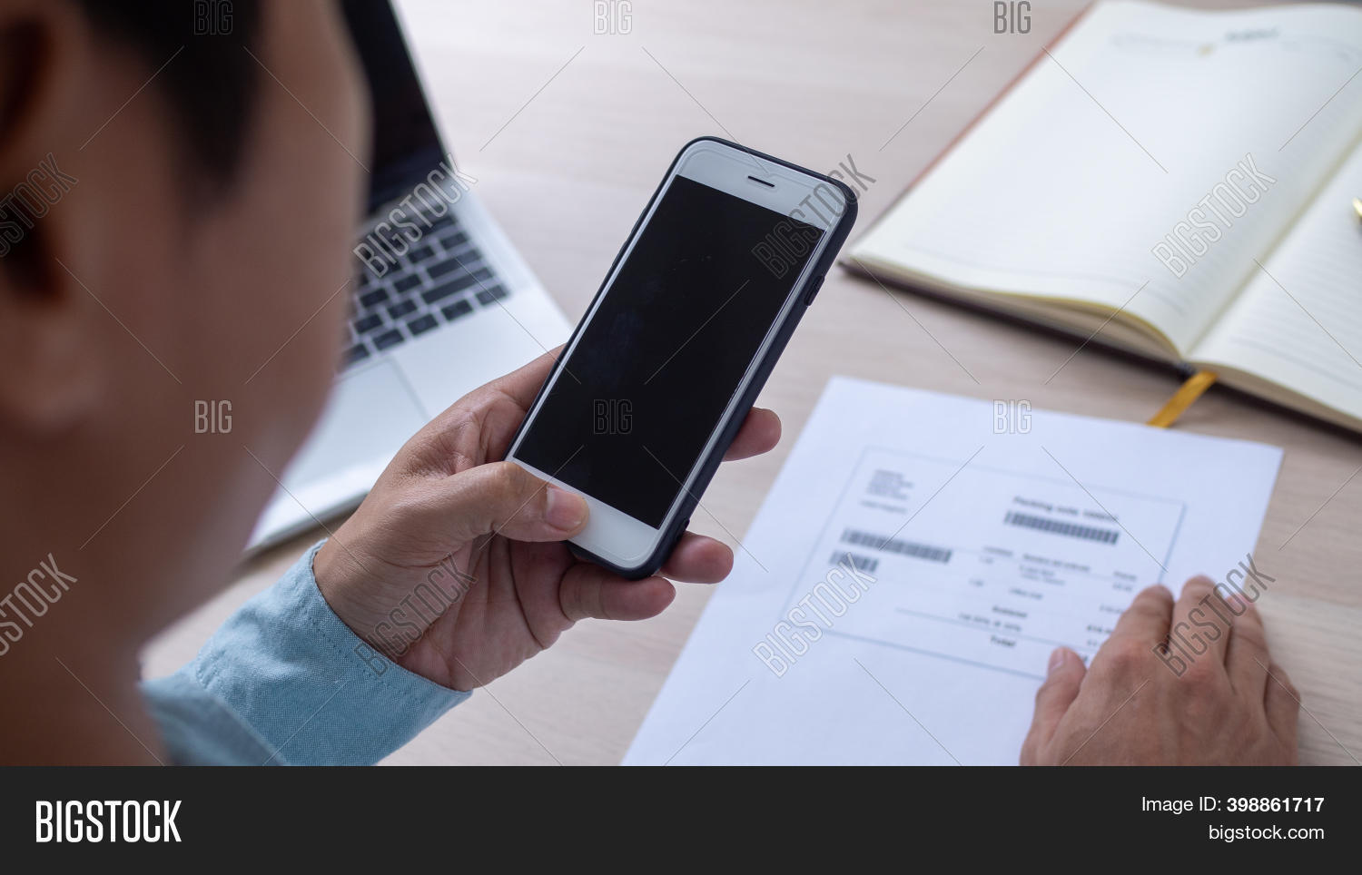 Hand Uses Phone Scan Image & Photo (Free Trial) | Bigstock