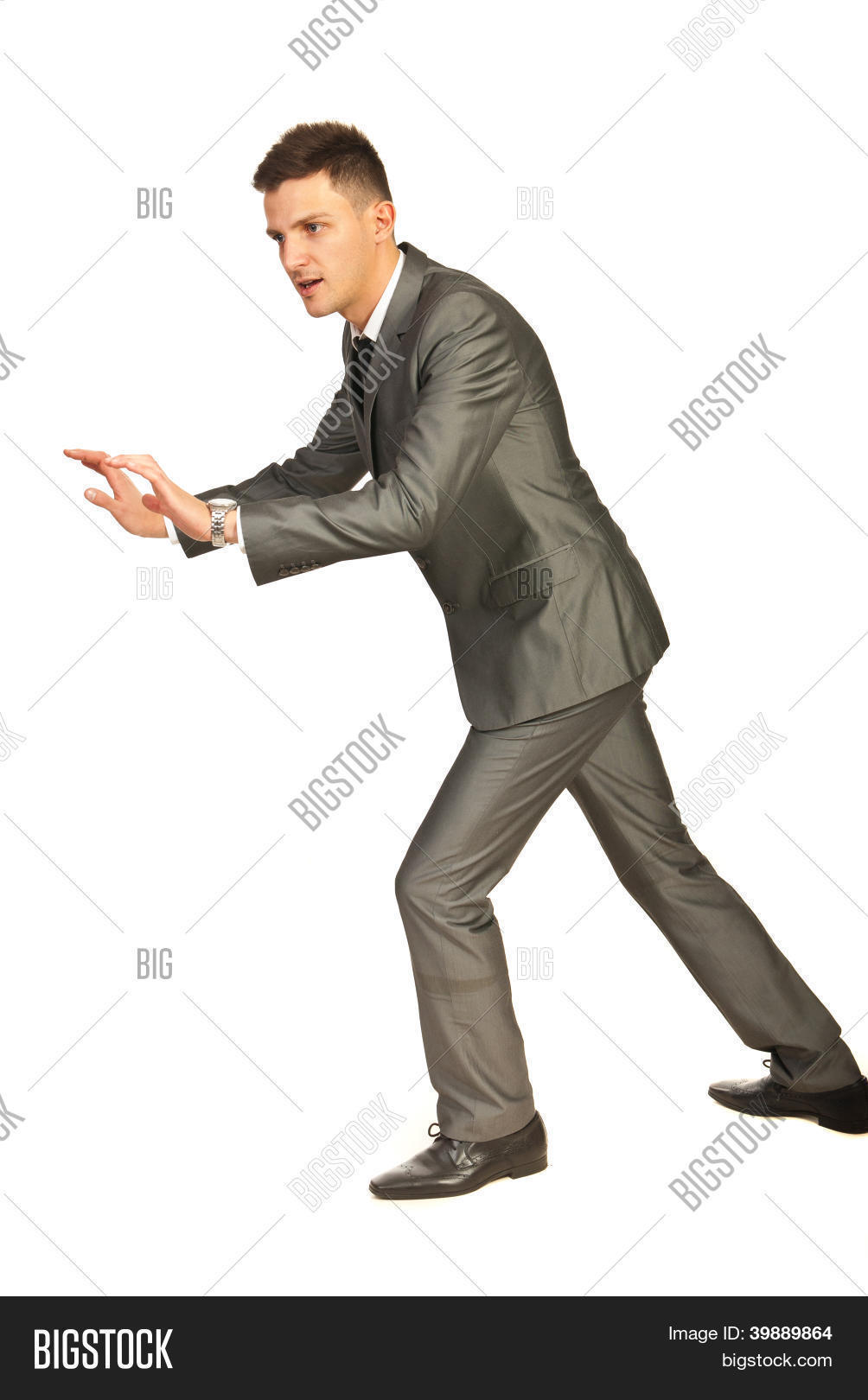 Business Man Pushing Image & Photo (Free Trial) | Bigstock