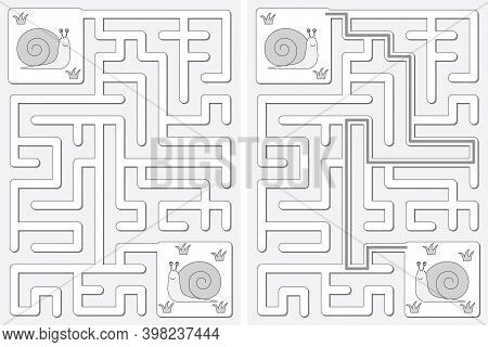 Easy Snails Maze Vector & Photo (Free Trial) | Bigstock