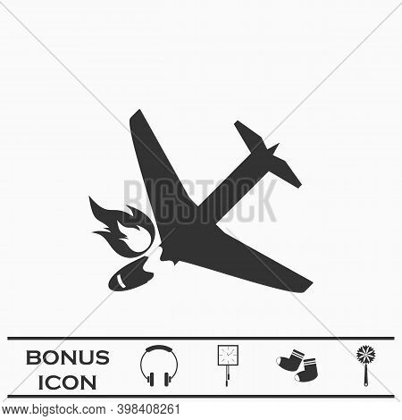 Crash Plane Icon Flat Vector & Photo (Free Trial) | Bigstock