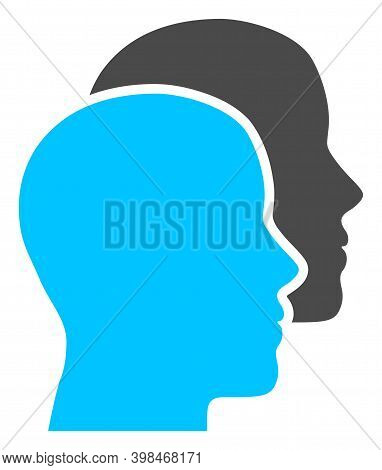 Man Heads Icon Flat Vector & Photo (Free Trial) | Bigstock