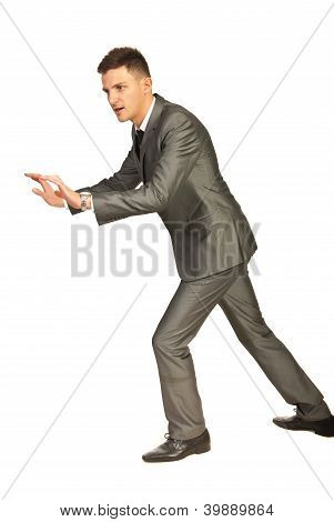 Business Man Pushing Image & Photo (Free Trial) | Bigstock