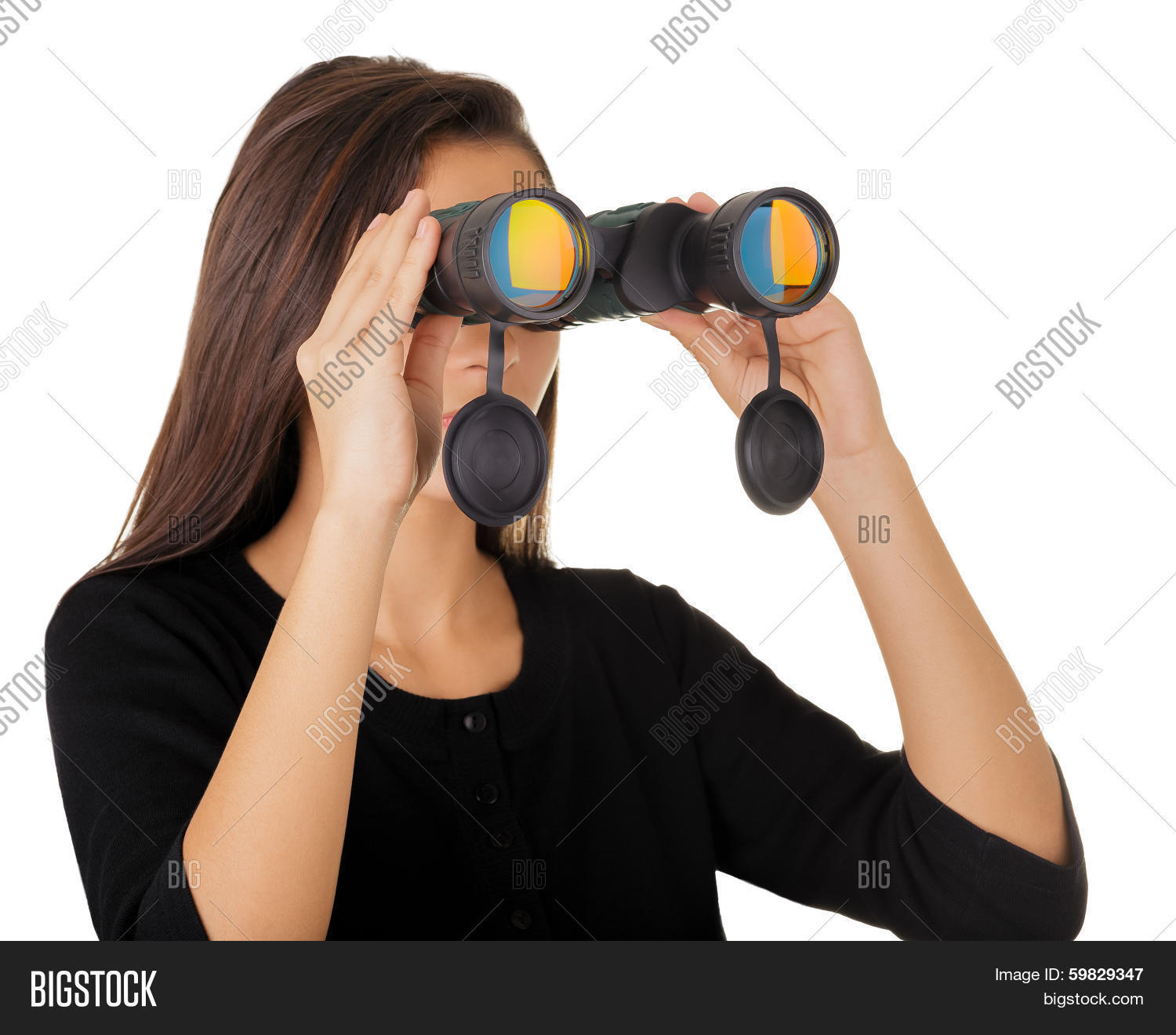 Girl Looking Through Image & Photo (Free Trial) | Bigstock