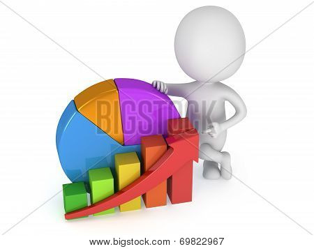 3D Man Bar Graph Pie Image & Photo (Free Trial) | Bigstock