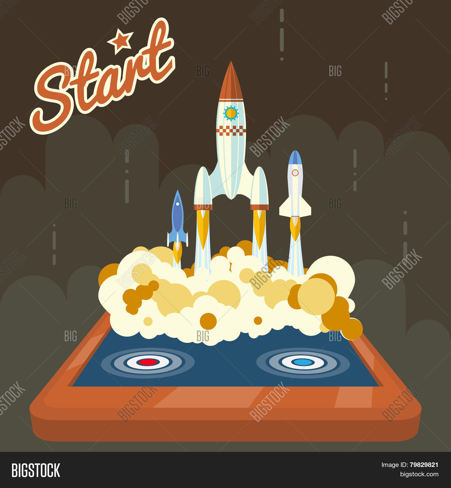 Retro Start Poster Vector & Photo (Free Trial) | Bigstock