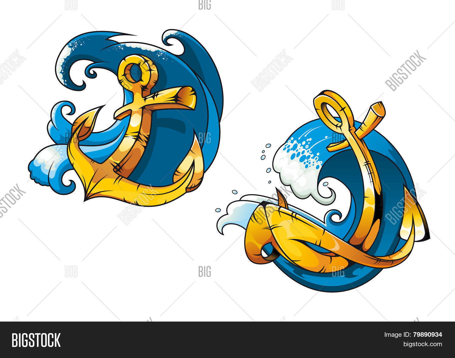 Cartoon Ship Anchors Vector & Photo (Free Trial) | Bigstock