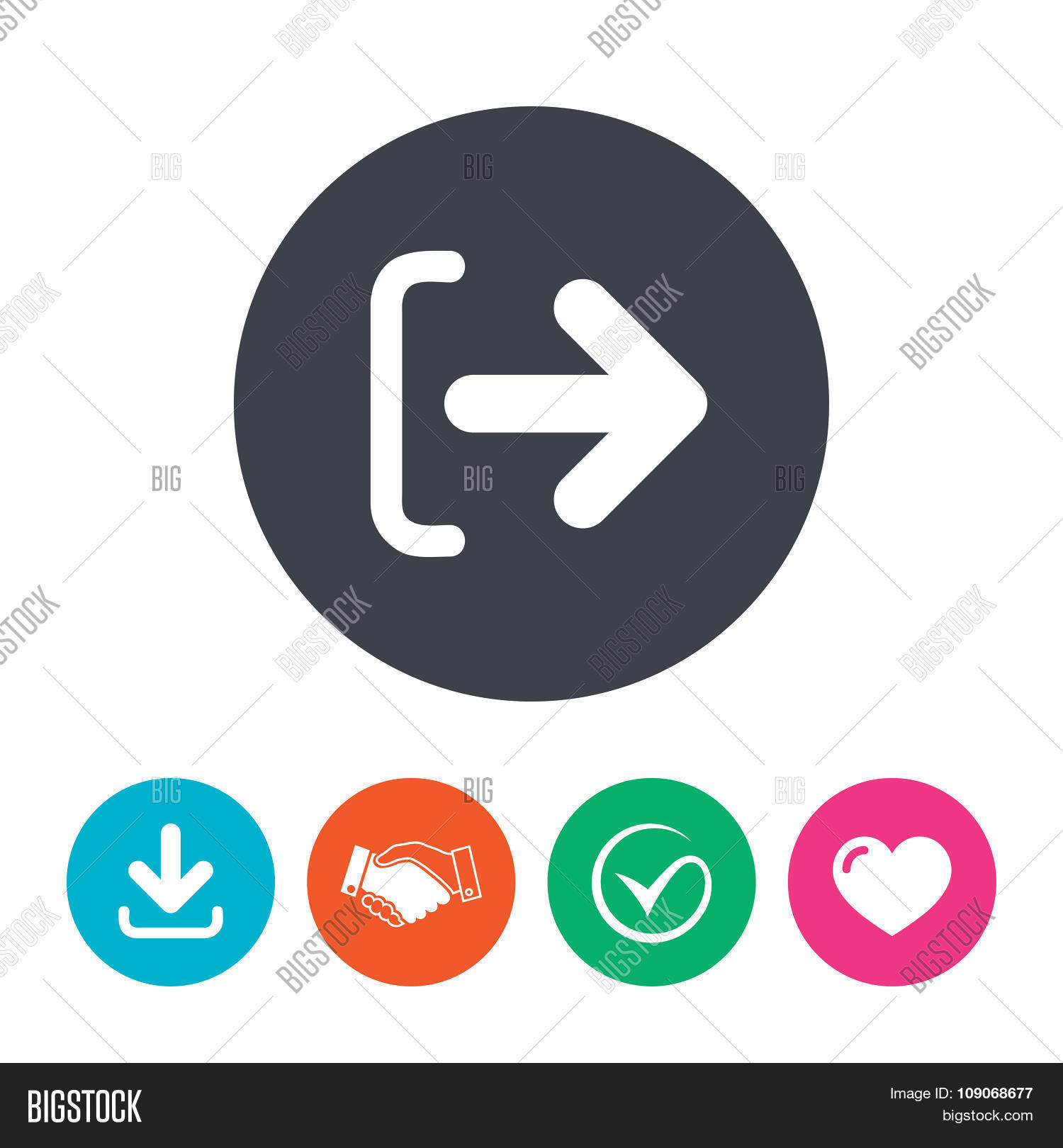 Logout Sign Icon. Log Vector & Photo (Free Trial) | Bigstock