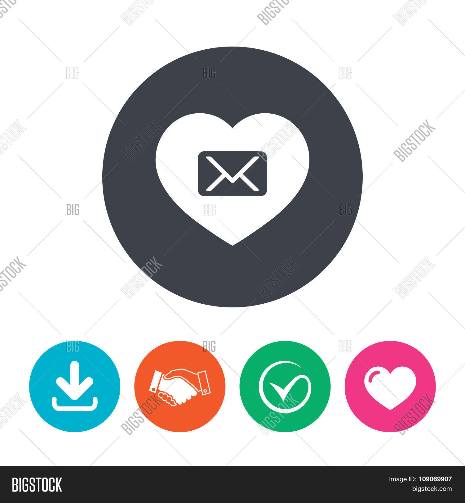 Love Mail Icon. Vector & Photo (Free Trial) | Bigstock