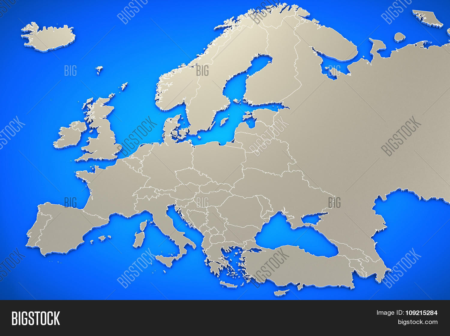 3D Europe Map Image & Photo (Free Trial) | Bigstock