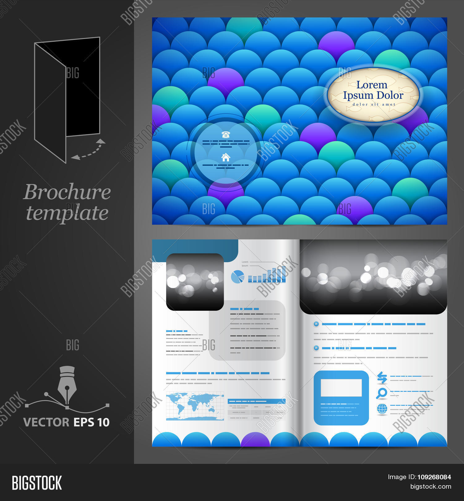 Sea Brochure Template Vector & Photo (Free Trial) | Bigstock