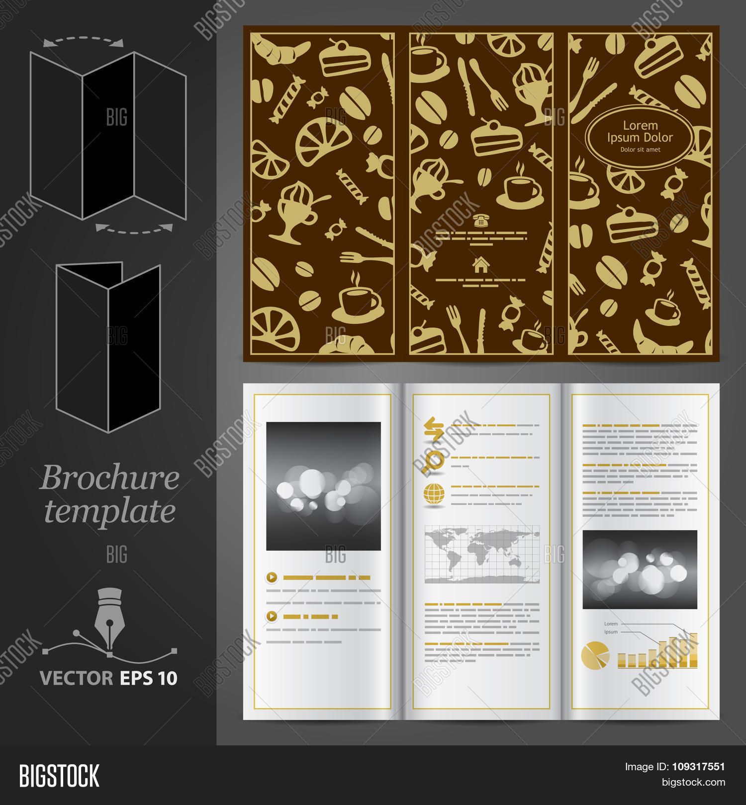 Brown Brochure Vector & Photo (Free Trial) | Bigstock