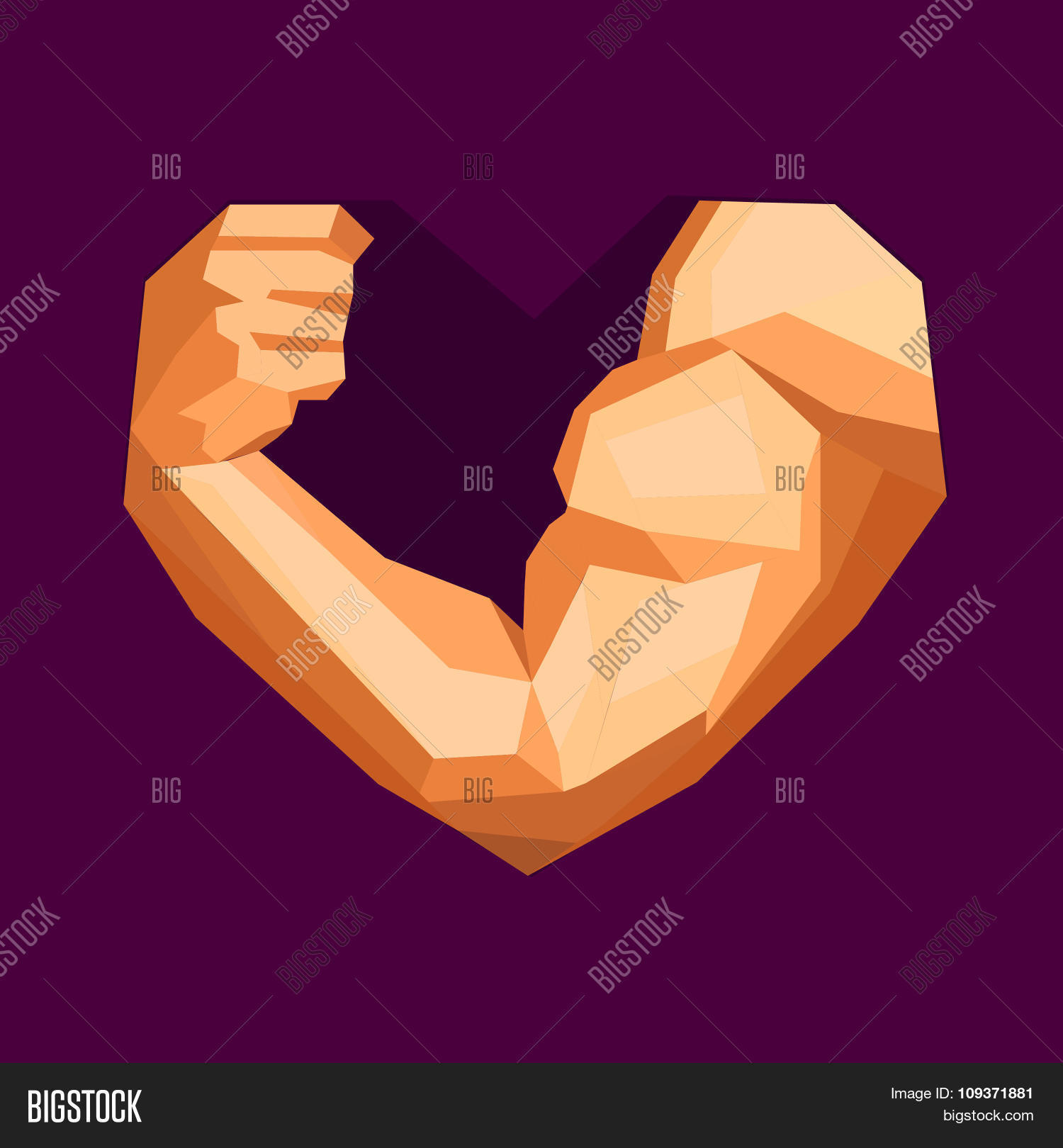 Hand Biceps Heart Vector & Photo (Free Trial) | Bigstock