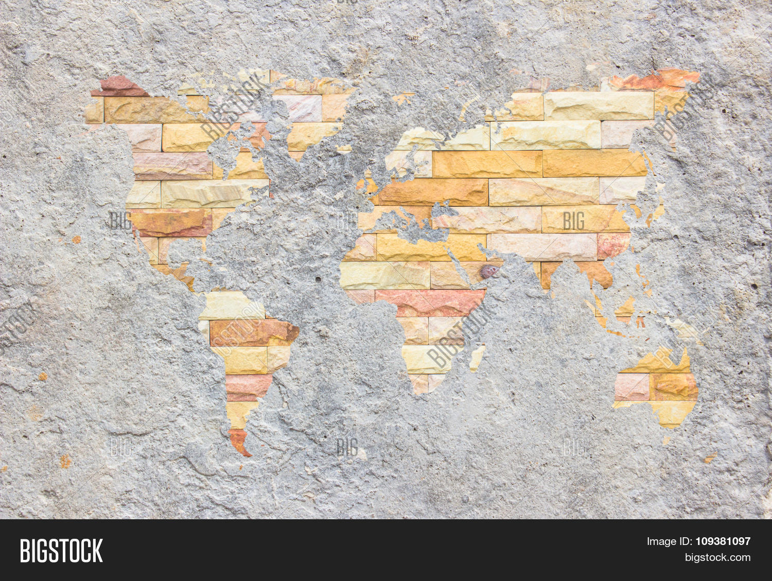World Map Brick Wall Image & Photo (Free Trial) | Bigstock