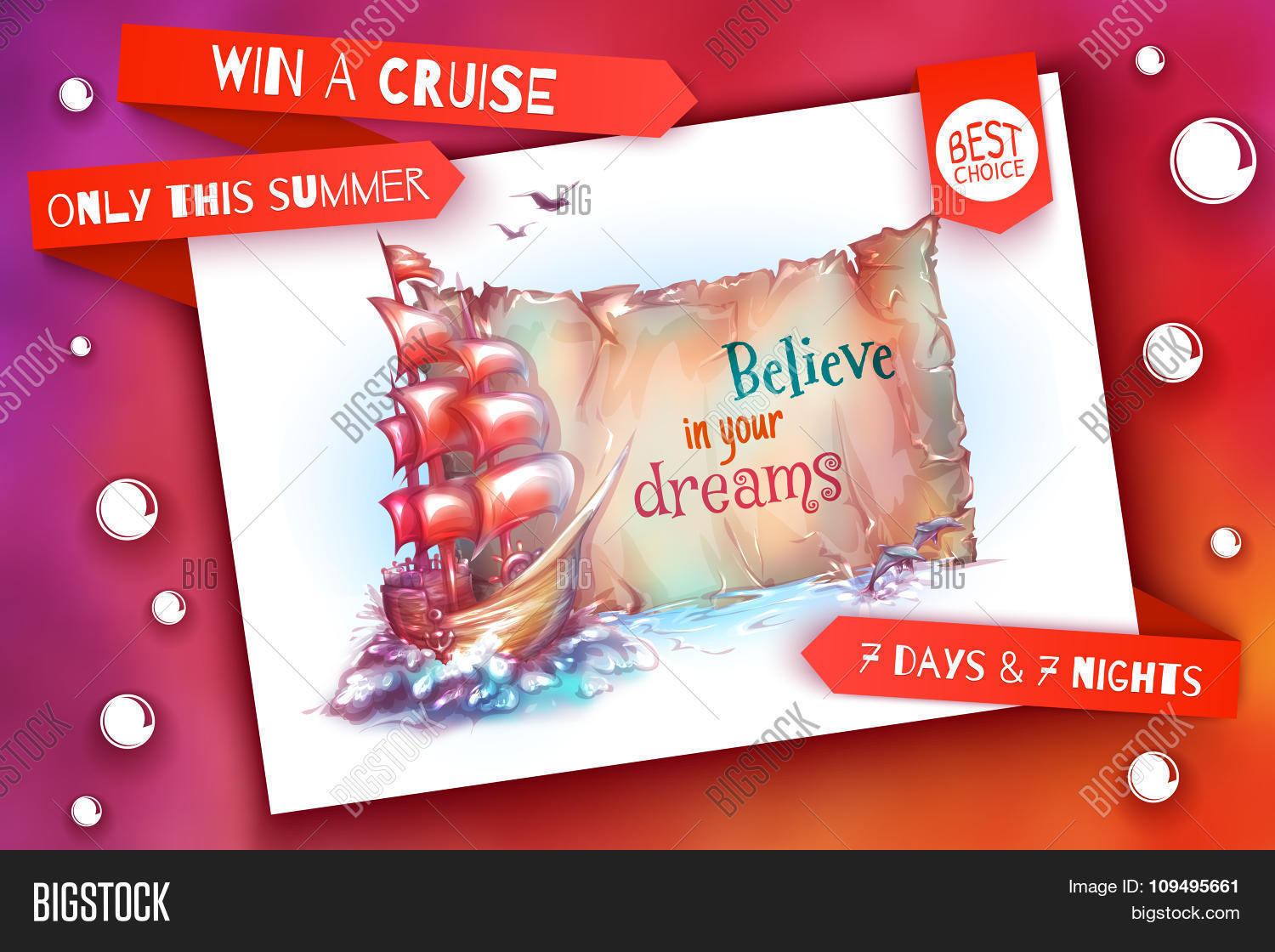 Banner Summer Cruise Vector & Photo (Free Trial) | Bigstock