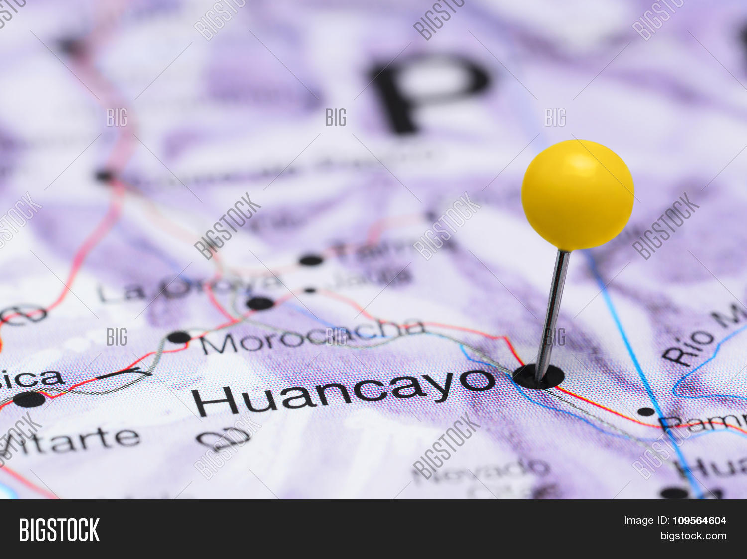 Huancayo Pinned On Map Image & Photo (Free Trial) | Bigstock