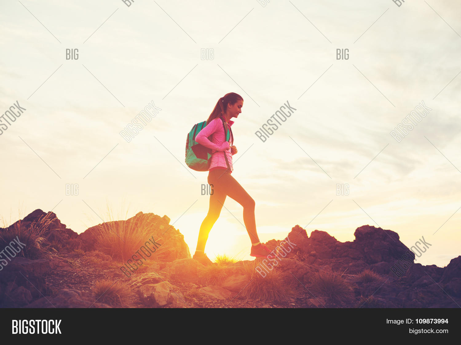Woman Hiking Mountains Image & Photo (Free Trial) | Bigstock