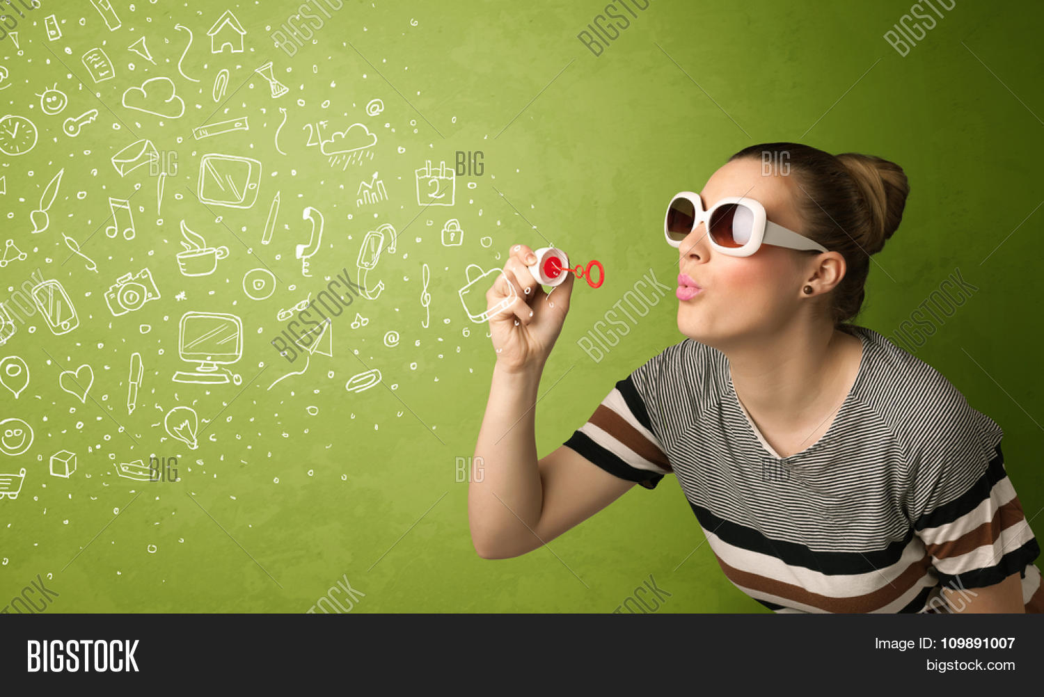 Cute Girl Blowing Hand Image & Photo (Free Trial) | Bigstock