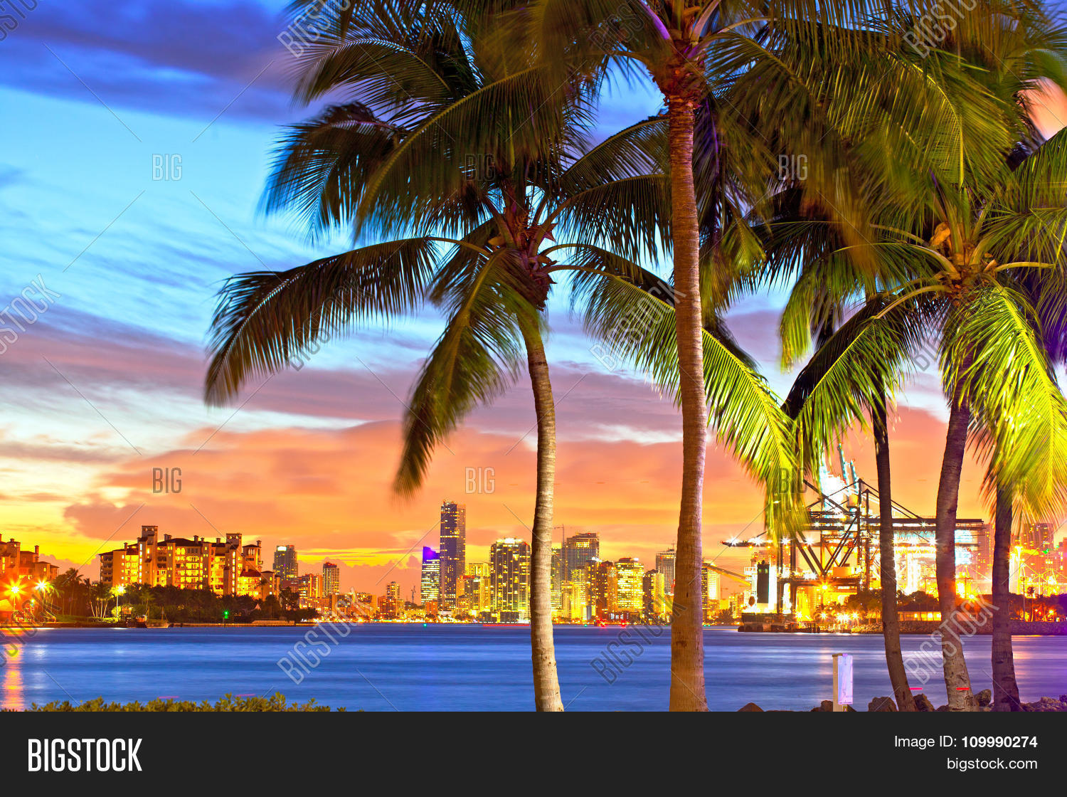 Miami Florida Sunset Image & Photo (Free Trial) | Bigstock