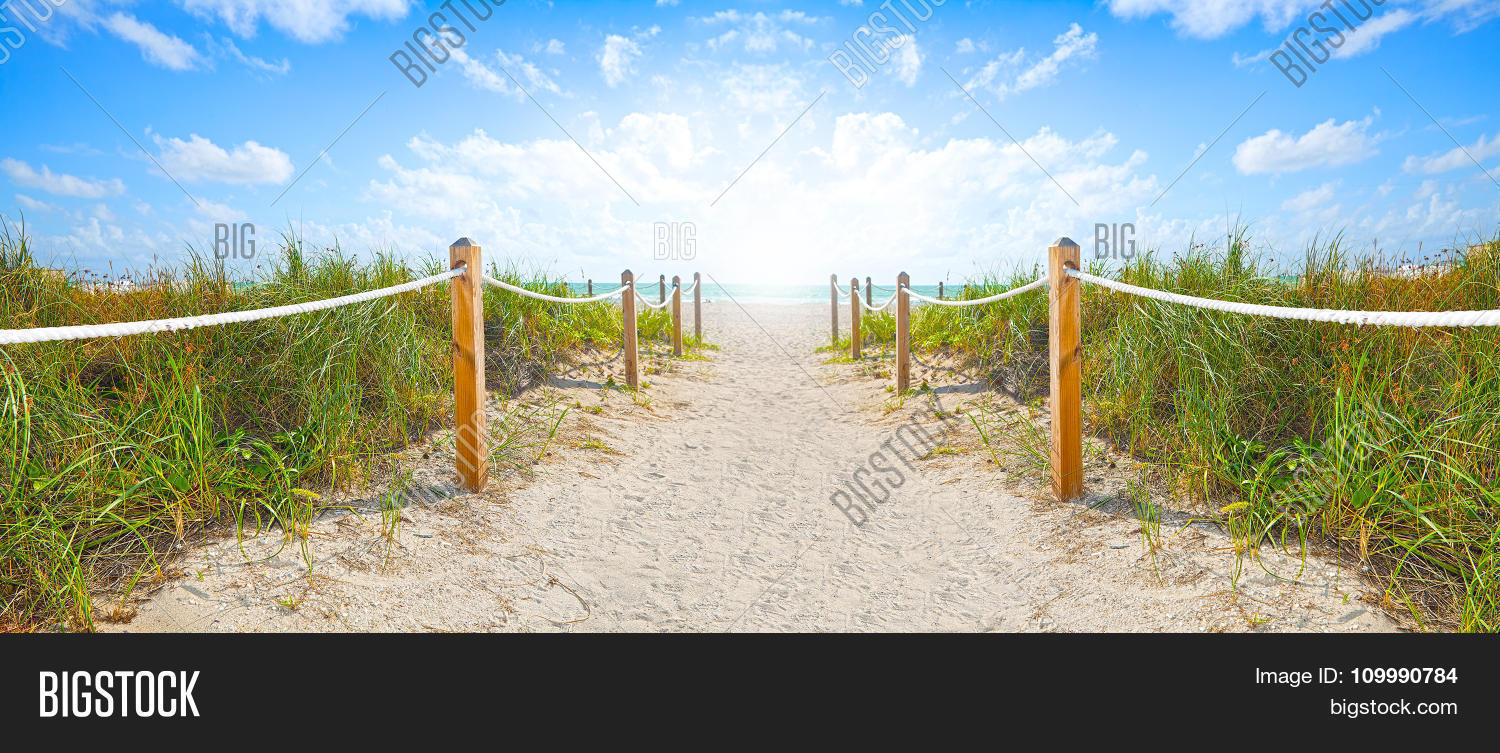 Beach Path Miami BEach Image & Photo (Free Trial) | Bigstock
