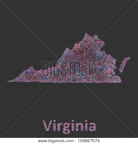 Virginia Line Art Map Vector & Photo (Free Trial) | Bigstock