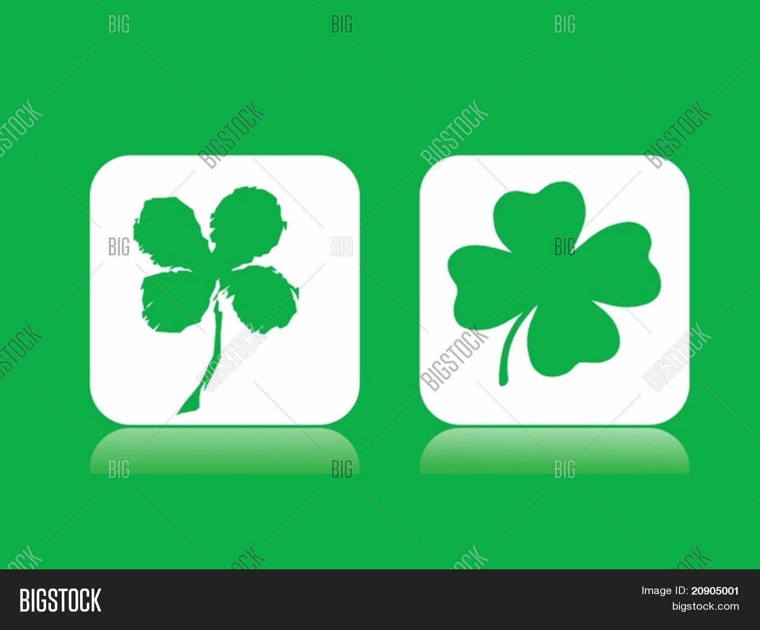 Clovers On Icons Tags Vector & Photo (Free Trial) | Bigstock