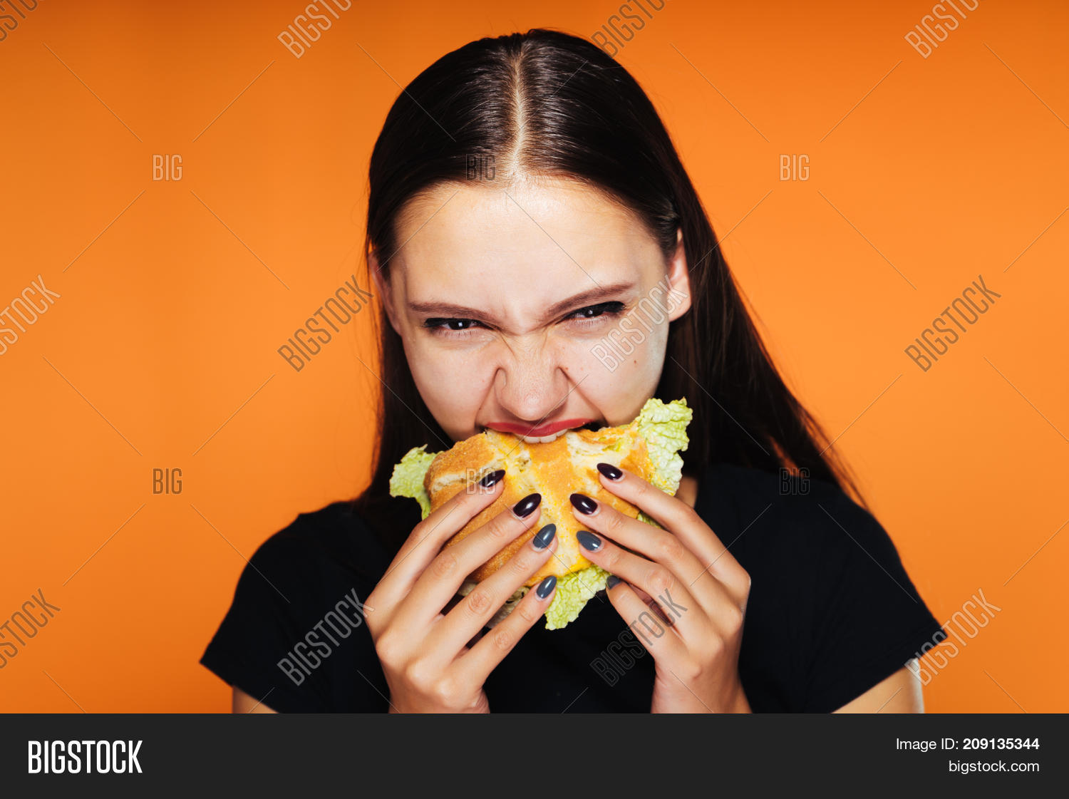 Girl Greedily Eats Image & Photo (Free Trial) | Bigstock