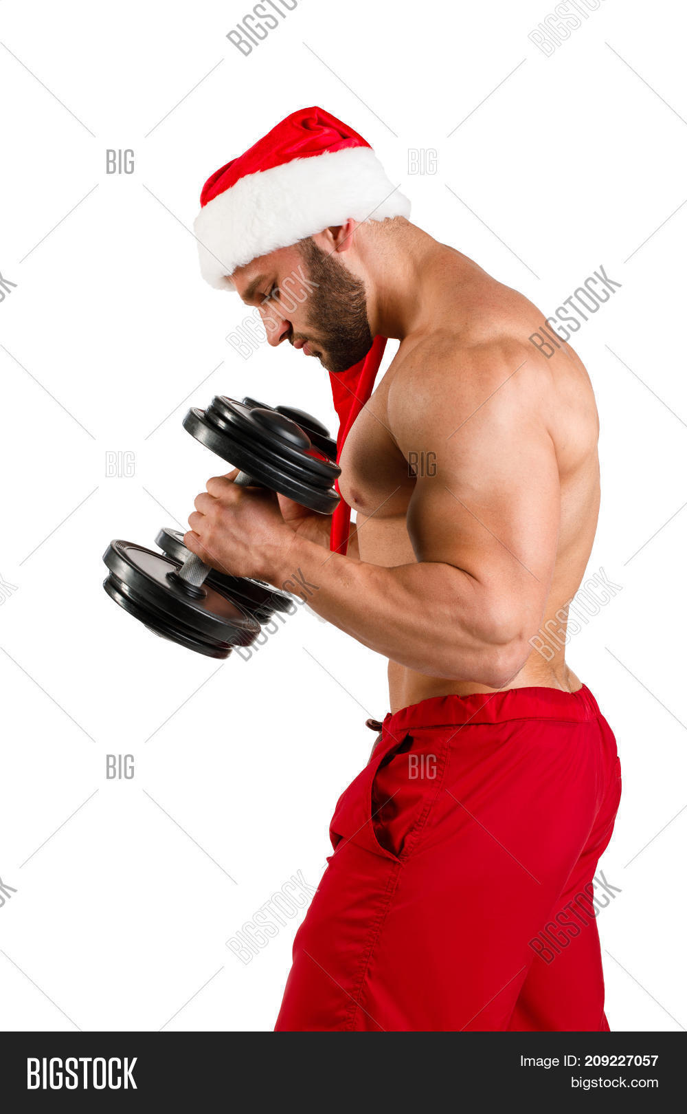 Young Strong Man Santa Image & Photo (Free Trial) | Bigstock
