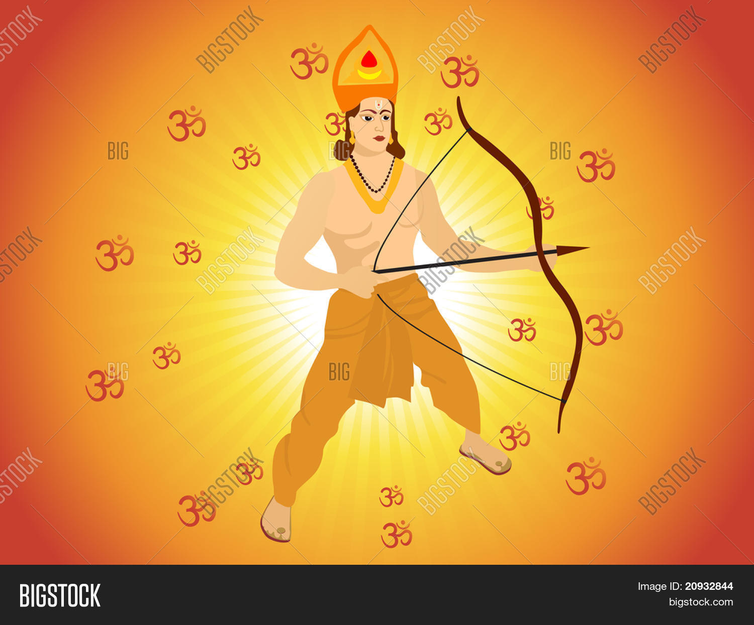 Lord Rama Stand Rays Vector & Photo (Free Trial) | Bigstock