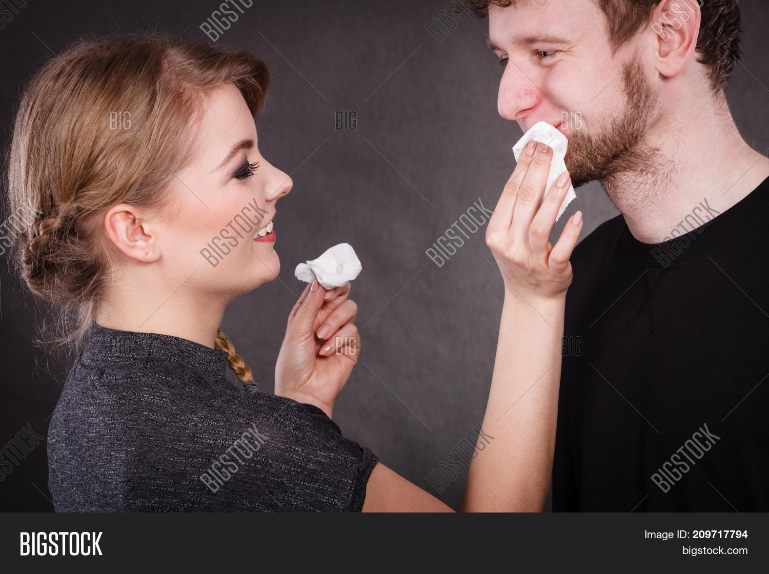 Woman Wipe Man Face By Image & Photo (Free Trial) | Bigstock