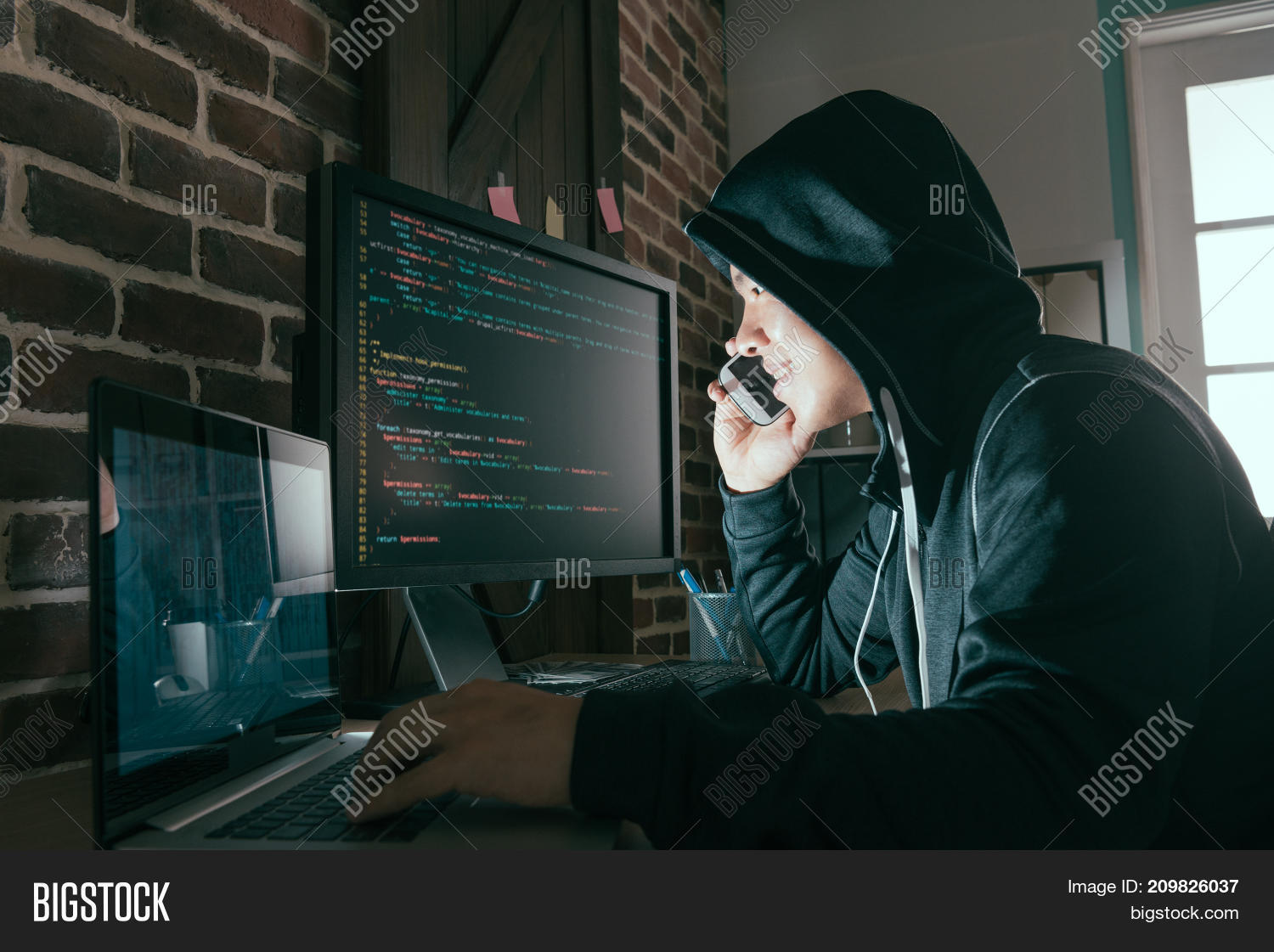 Hacker Using Mobile Image & Photo (Free Trial) | Bigstock