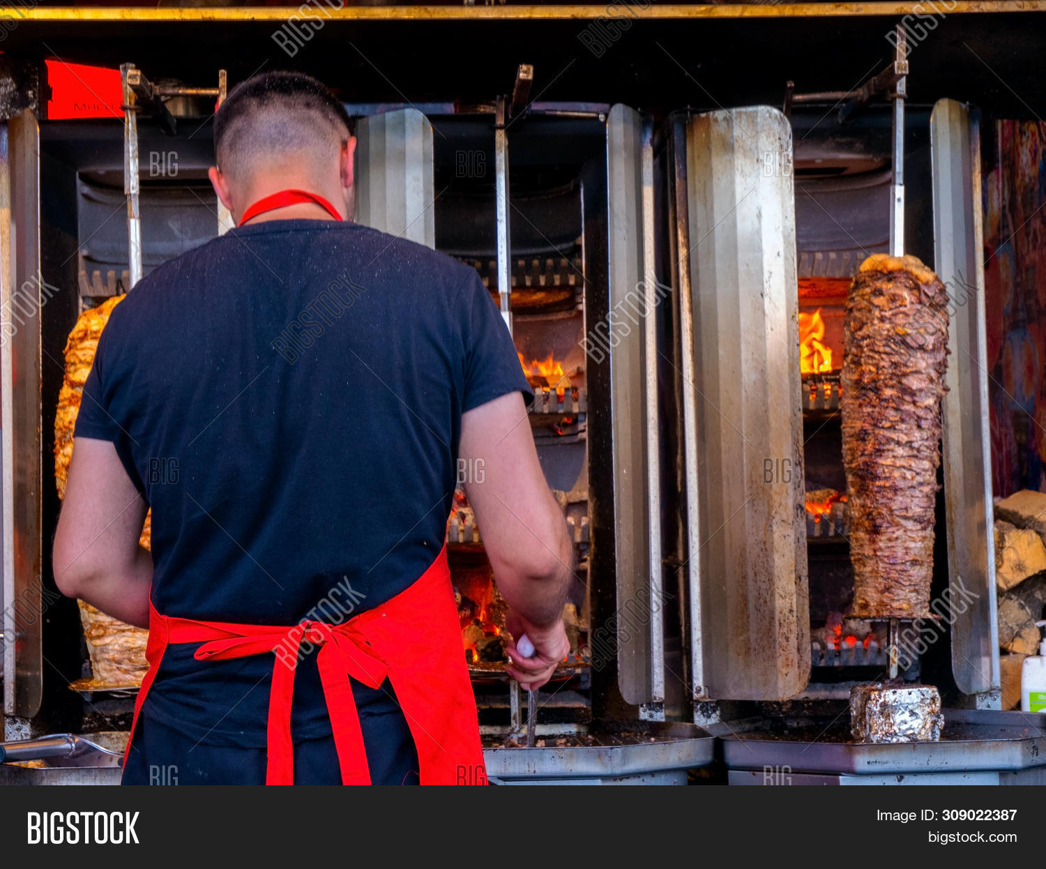 Man Big Knife Cooks Image & Photo (Free Trial) | Bigstock