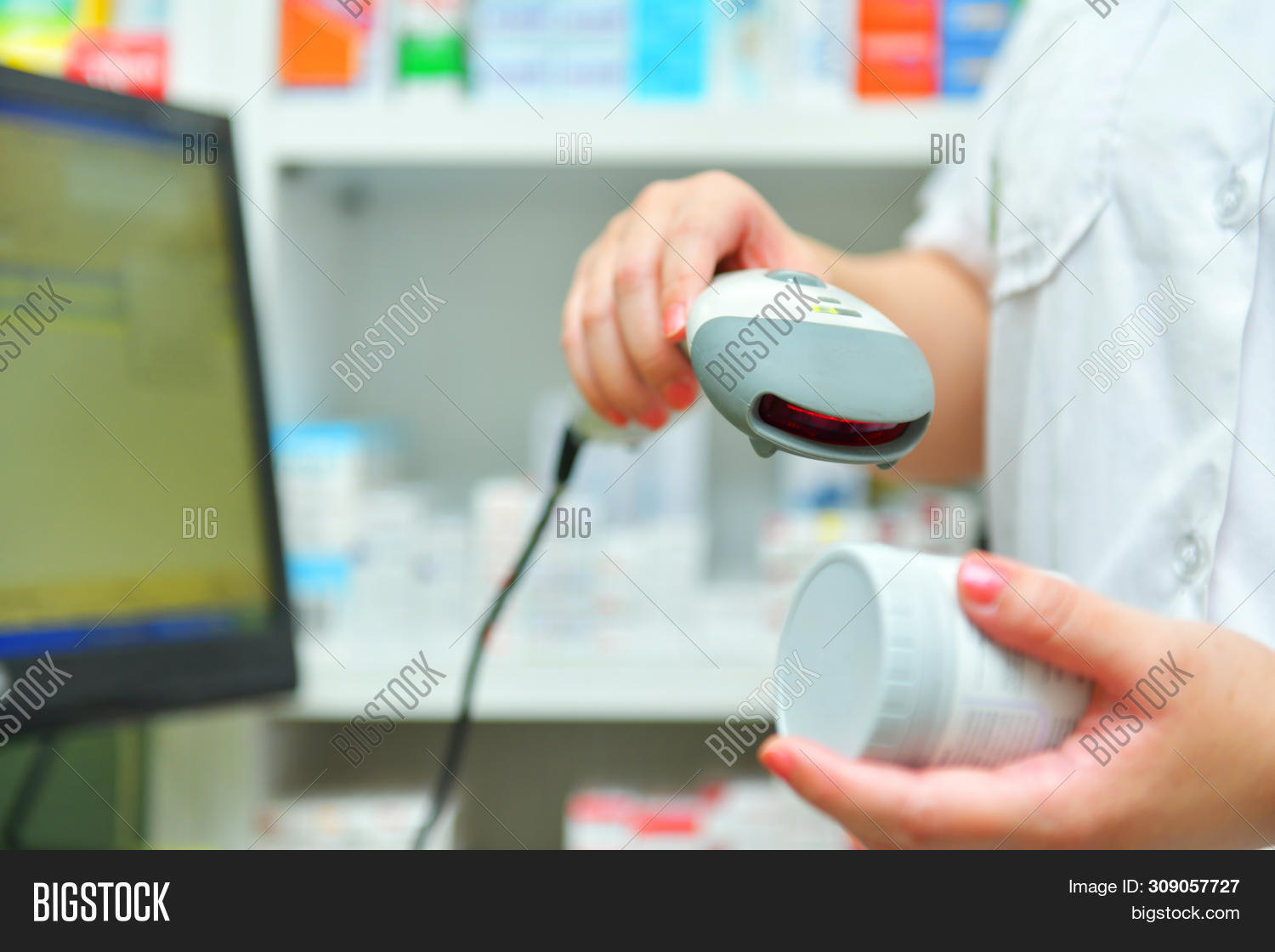 Pharmacist Scanning Image & Photo (Free Trial) | Bigstock