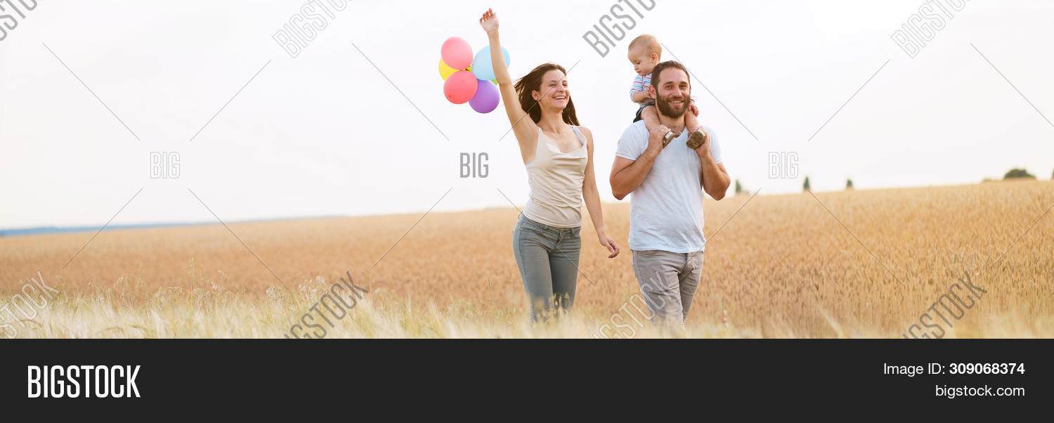 Happy Family Walking Image & Photo (Free Trial) | Bigstock