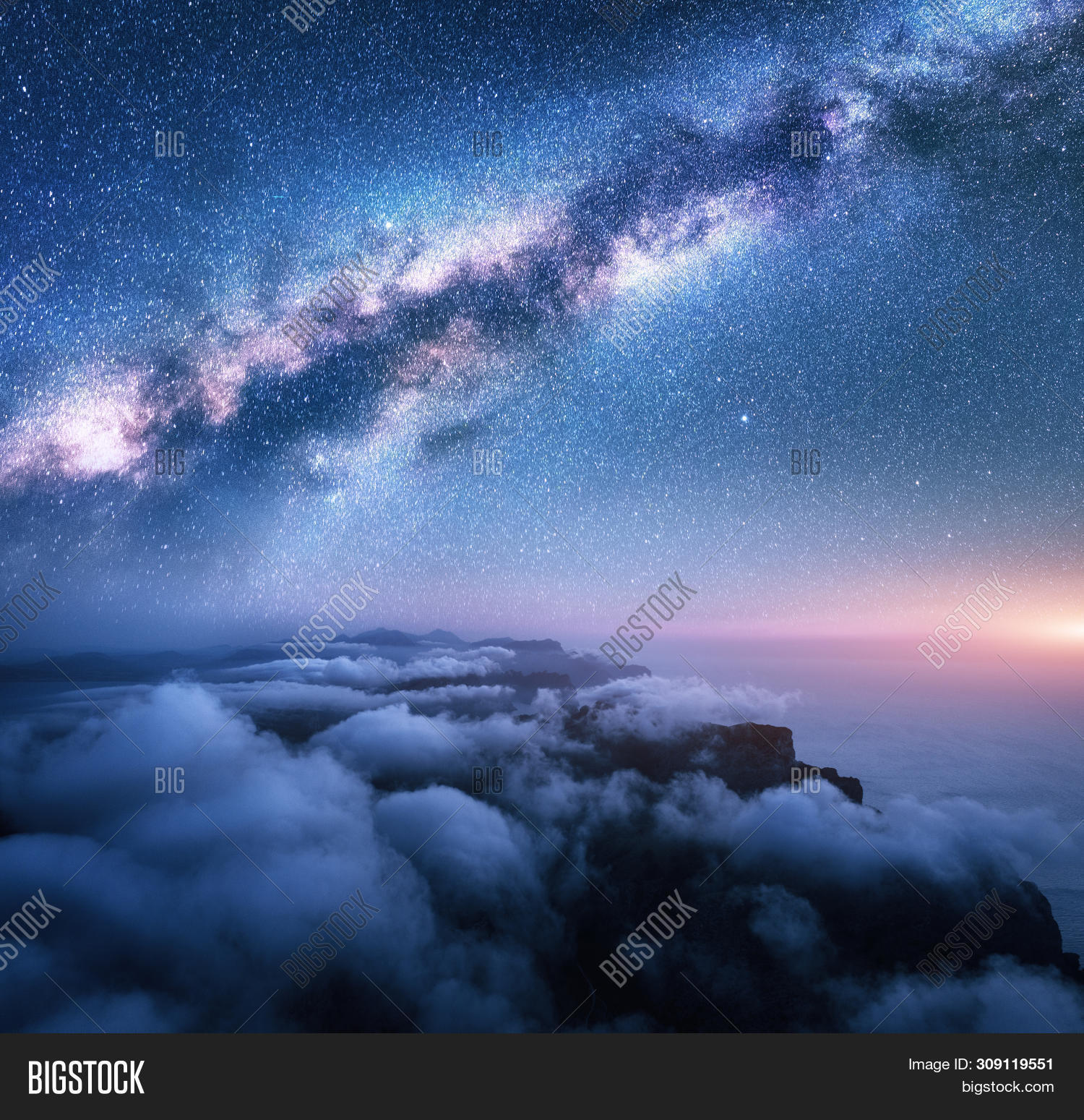Bright Milky Way Over Image & Photo (Free Trial) | Bigstock