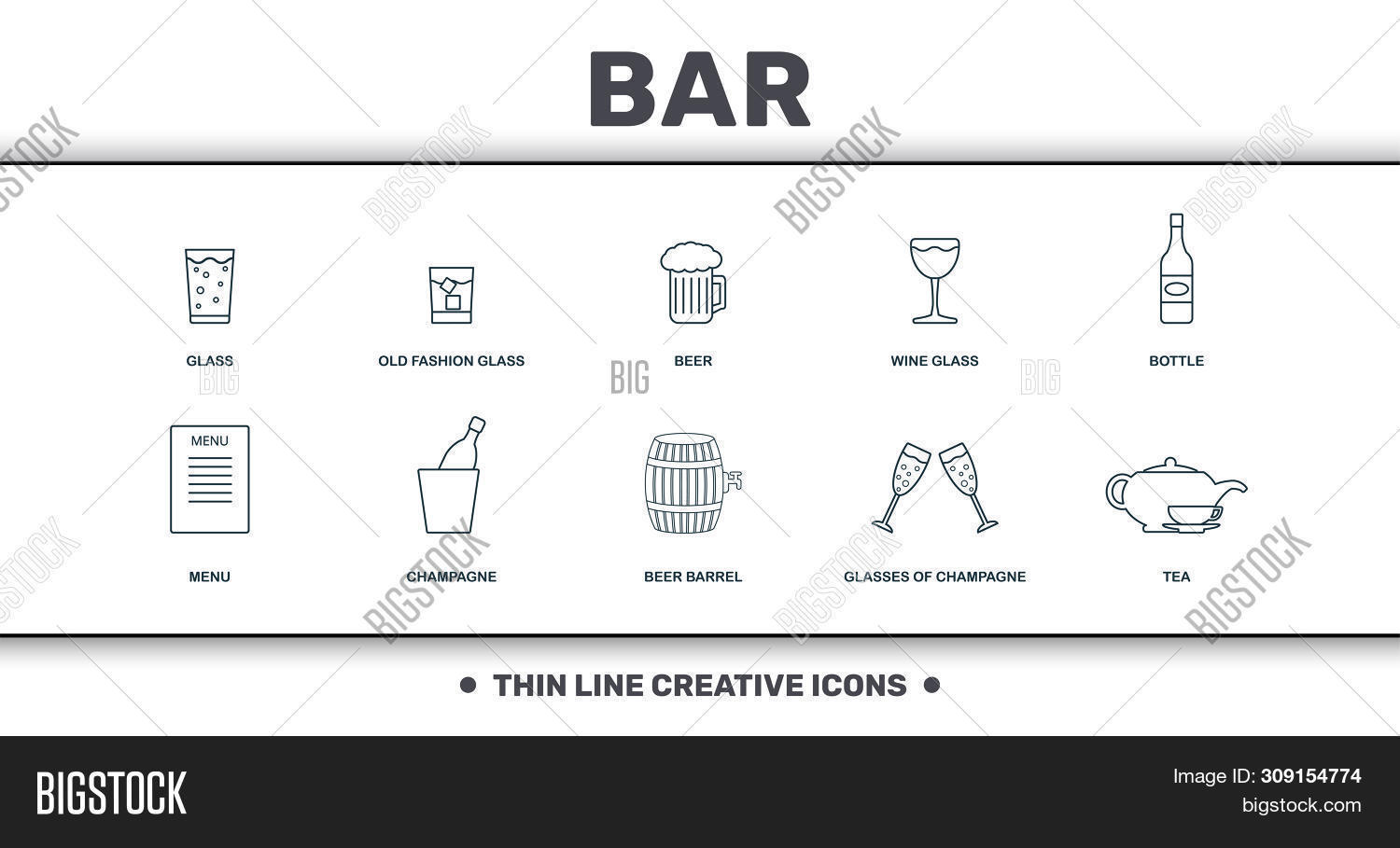 Bar Restaurant Icons Image & Photo (Free Trial) | Bigstock
