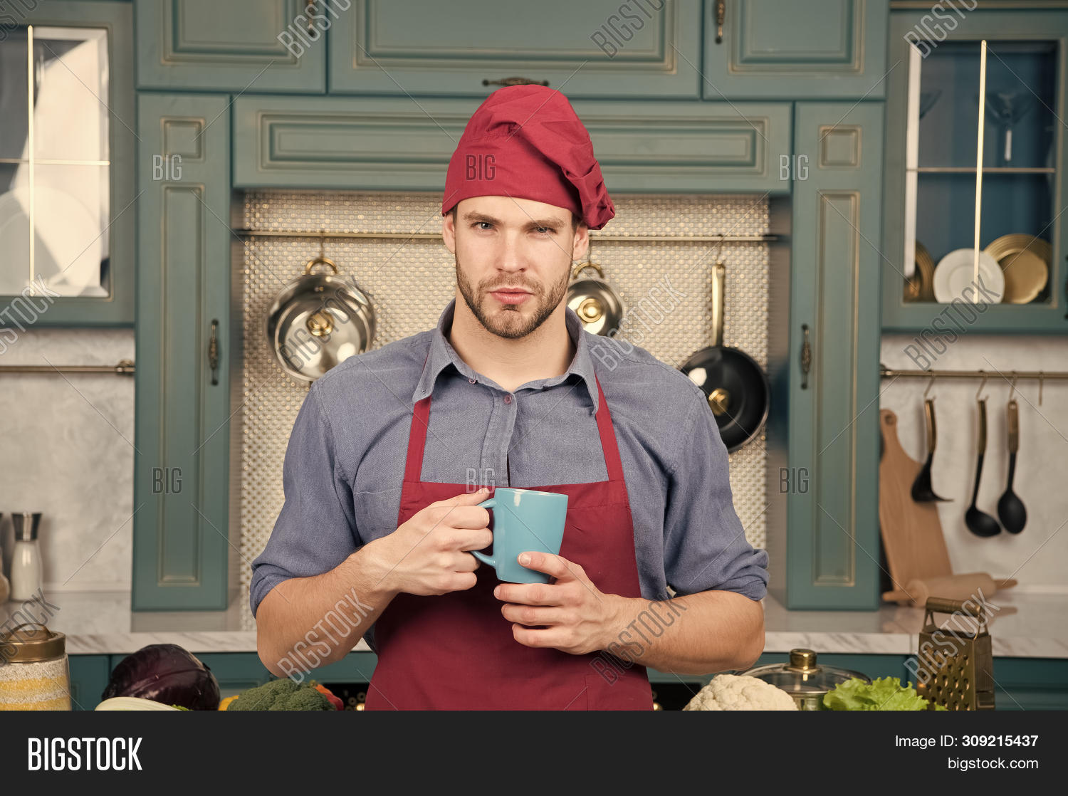 Man Chef Wear Apron Image & Photo (Free Trial) | Bigstock