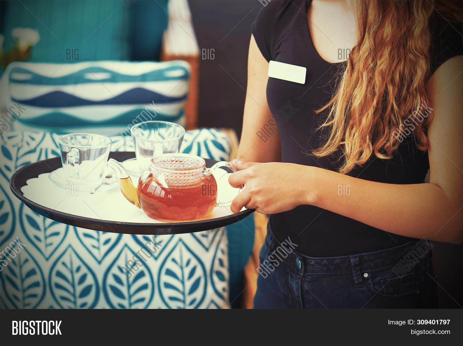 Waitress Carrying Tea Image & Photo (Free Trial) | Bigstock