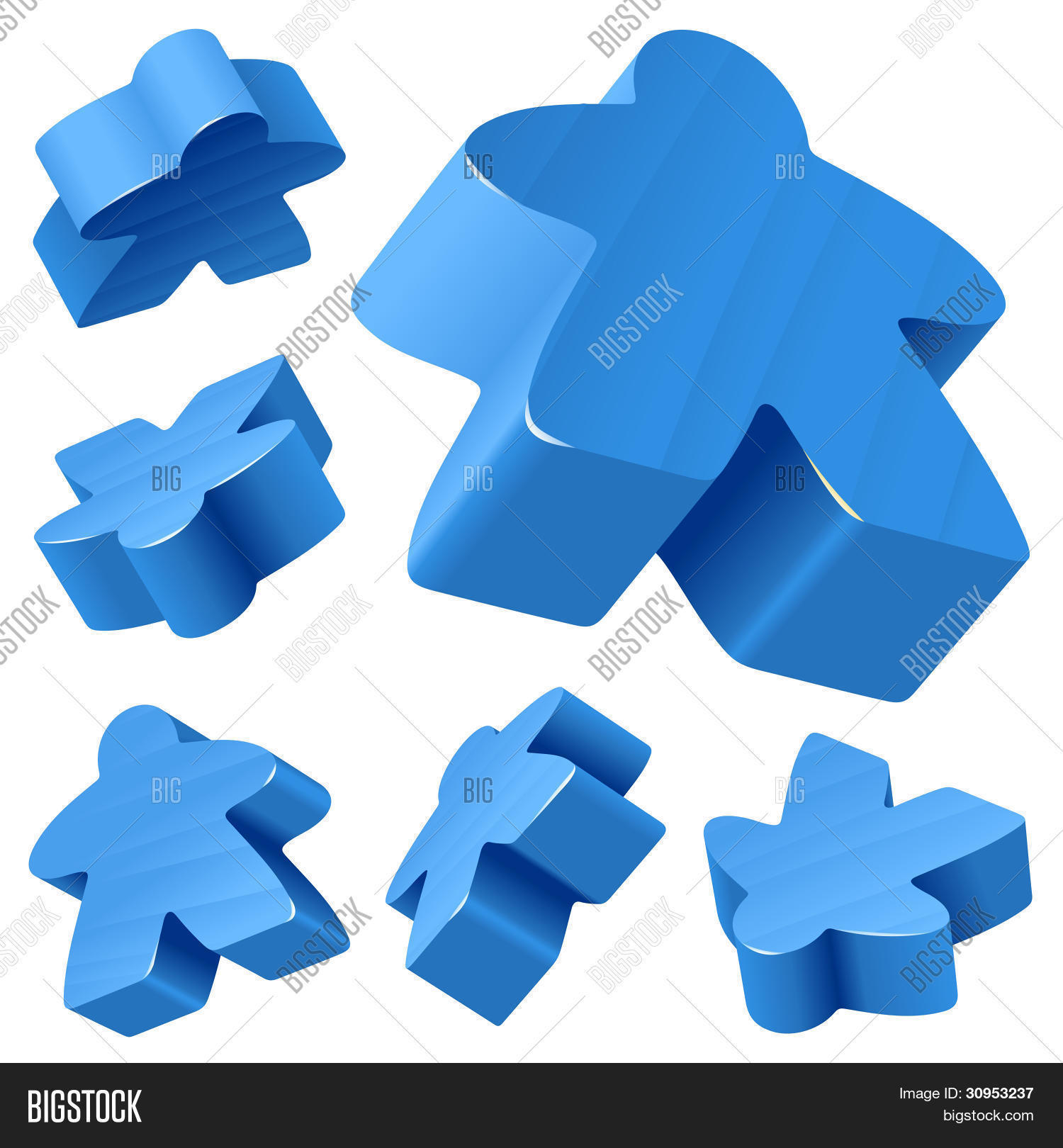Blue Wooden Meeple Vector & Photo (Free Trial) | Bigstock