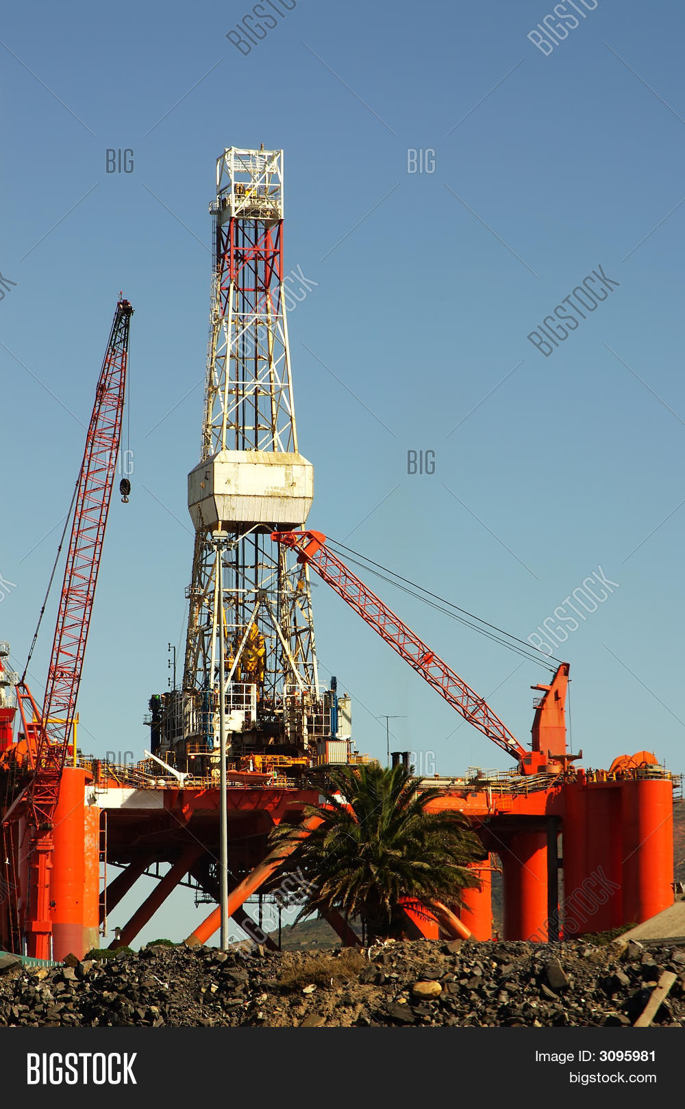 Oil-Rig Harbor Against Image & Photo (Free Trial) | Bigstock