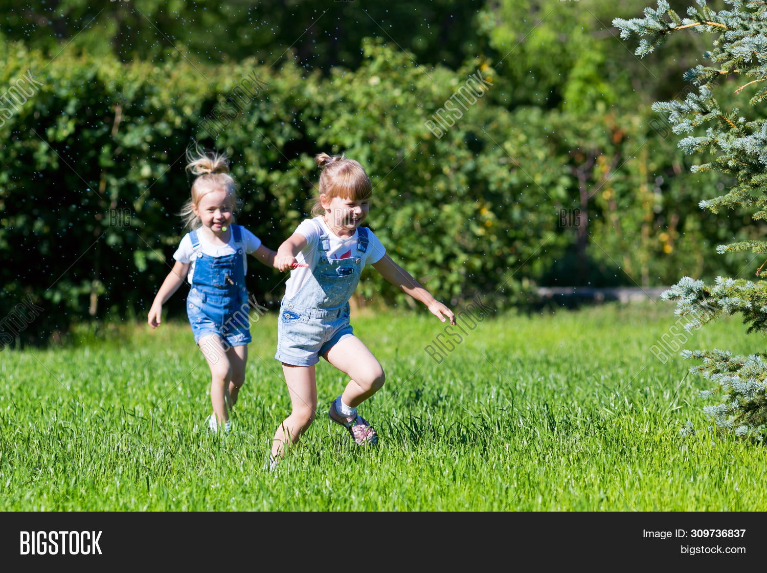 Children Run On Green Image & Photo (Free Trial) | Bigstock