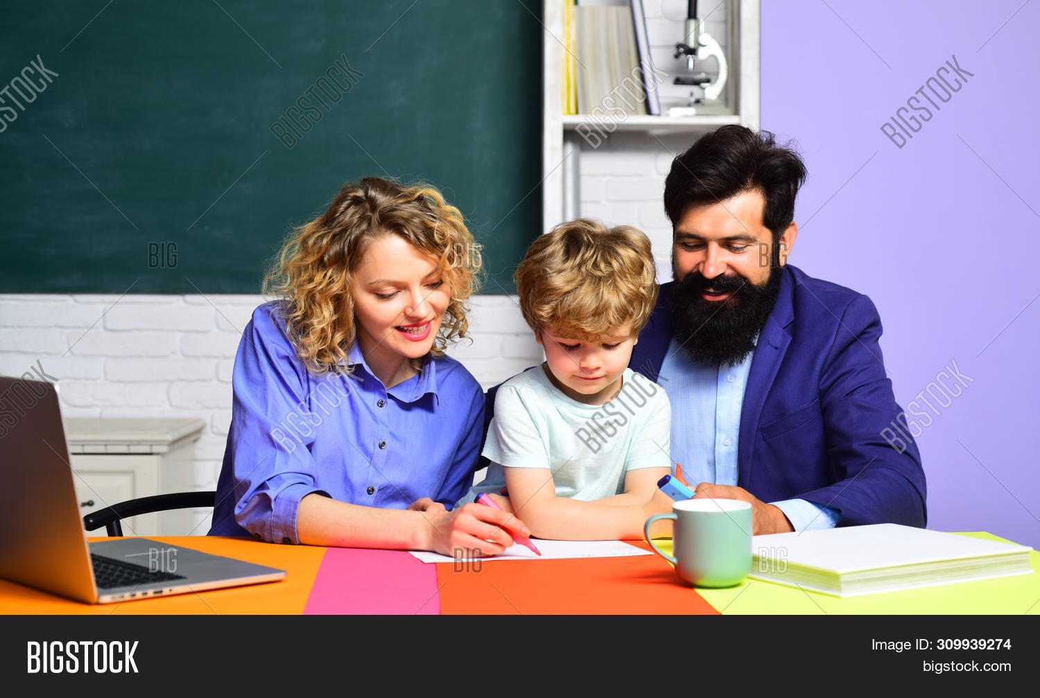 Happy Family Schooling Image & Photo (Free Trial) | Bigstock