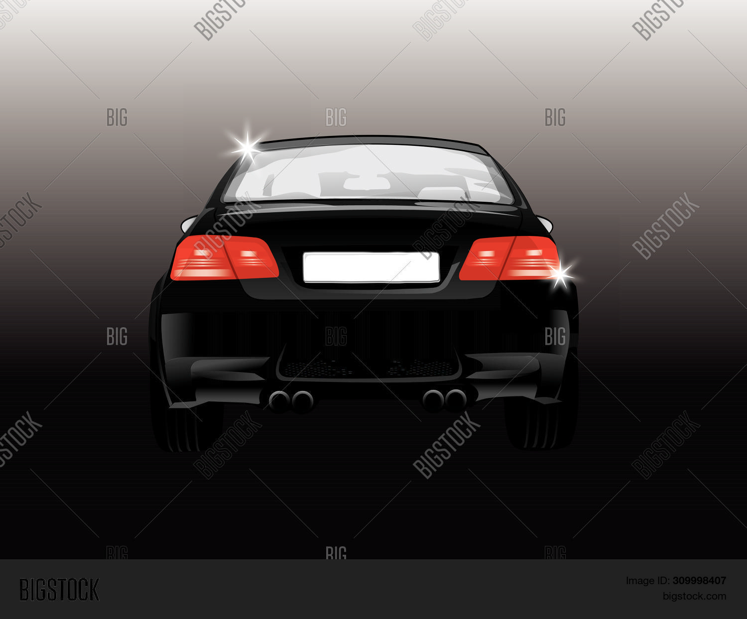 Car Back View Vector