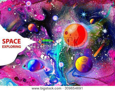 Drawing Planets Space Vector & Photo (Free Trial) | Bigstock