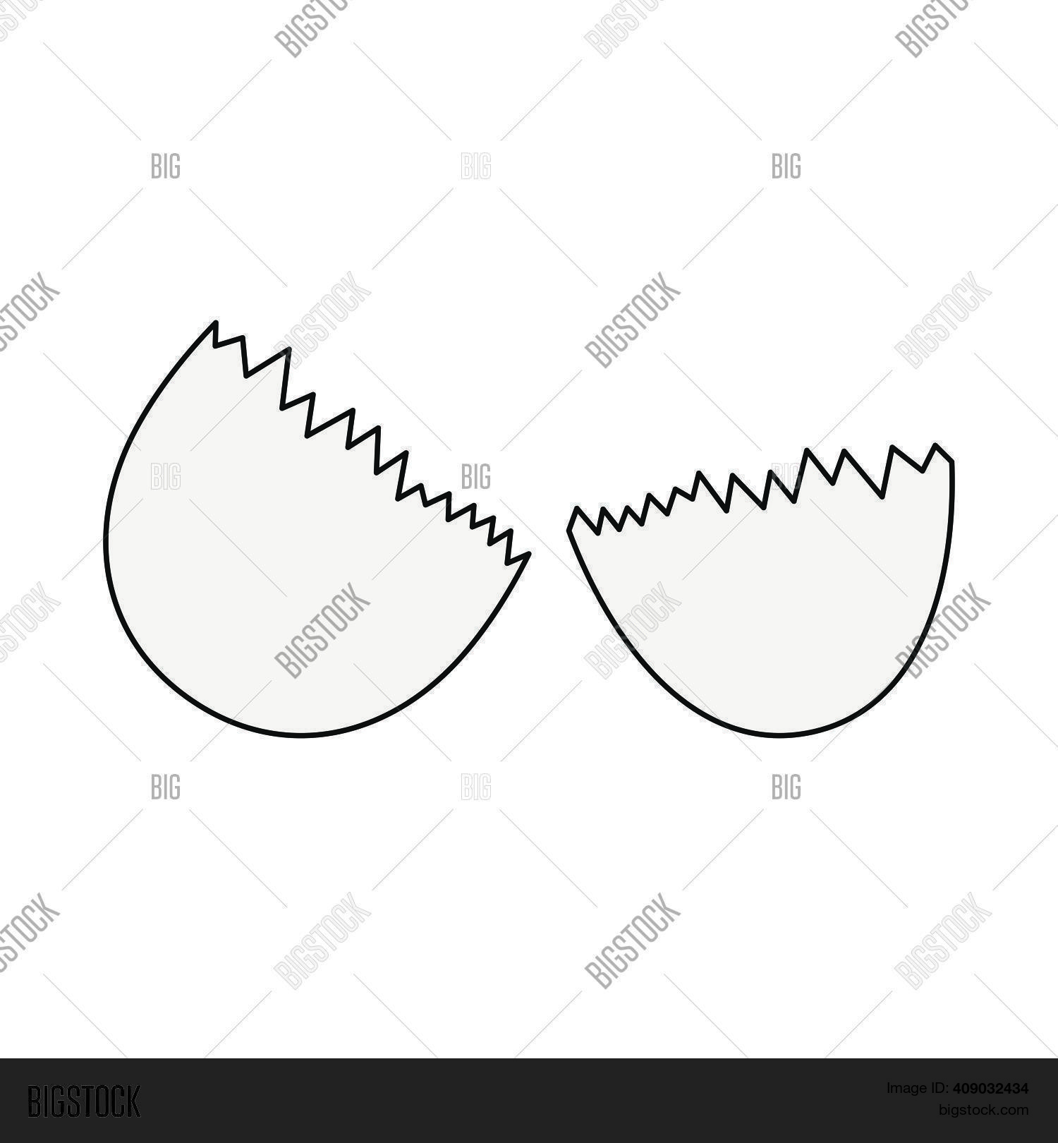 Empty Egg Shell Icon Vector & Photo (Free Trial) | Bigstock