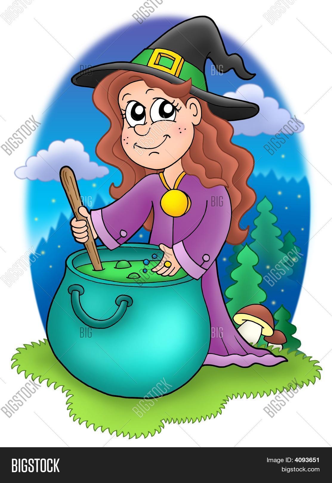 Cute Witch Kettle Image & Photo (Free Trial) | Bigstock